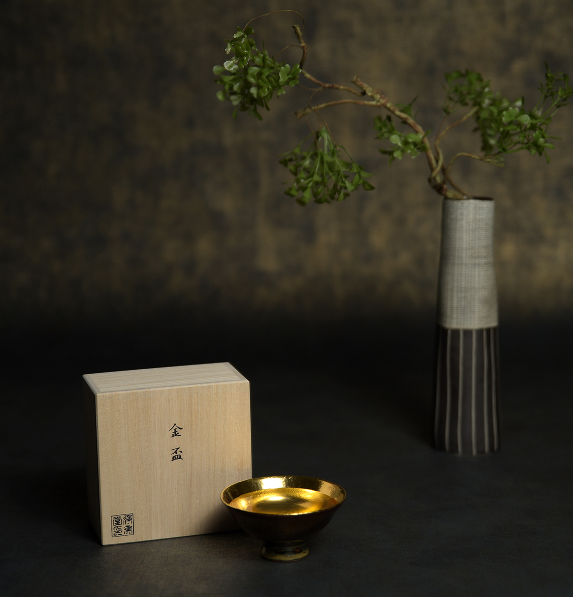 Golden sake cup|Handmade|Takatori ware|Dazaifu|Jobido